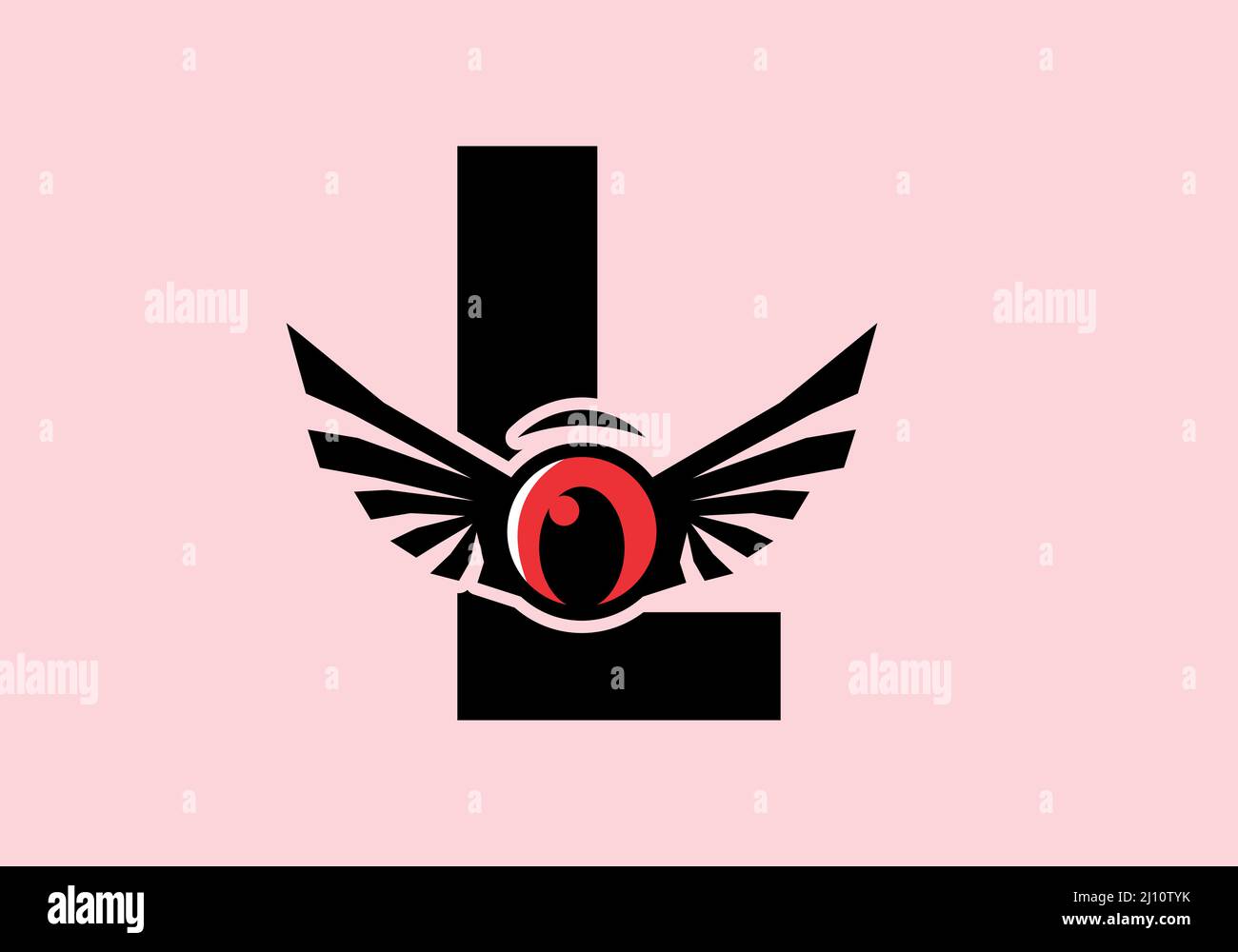 L initial letter with red eye wings design Stock Vector Image & Art - Alamy