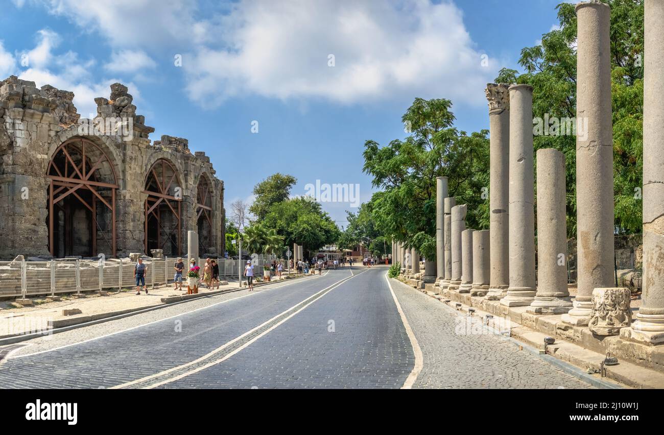 Side ancient city in Antalya province of Turkey Stock Photo - Alamy