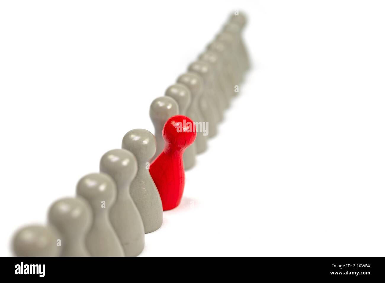 Individual in a row of people, symbolic representation Stock Photo - Alamy