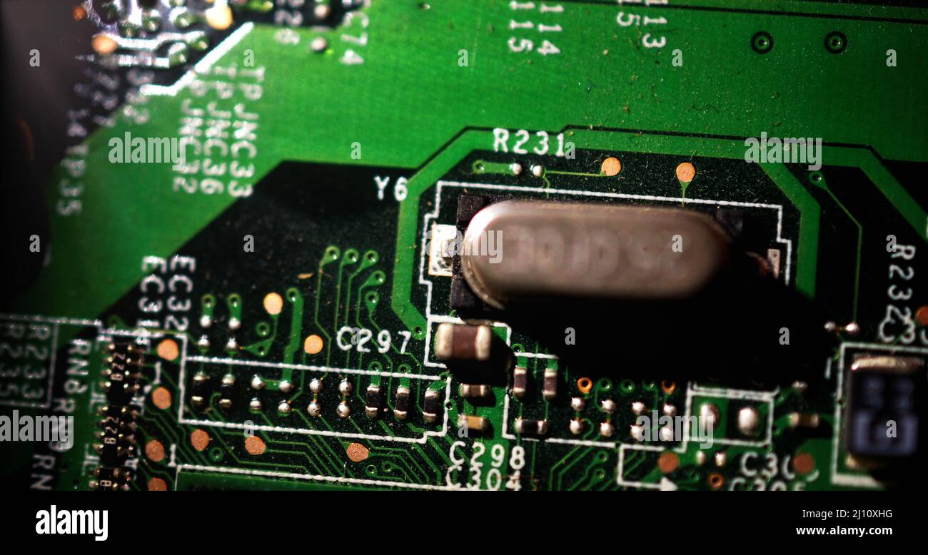 Old dusty and dirty laptop circuit board close-up Stock Photo - Alamy