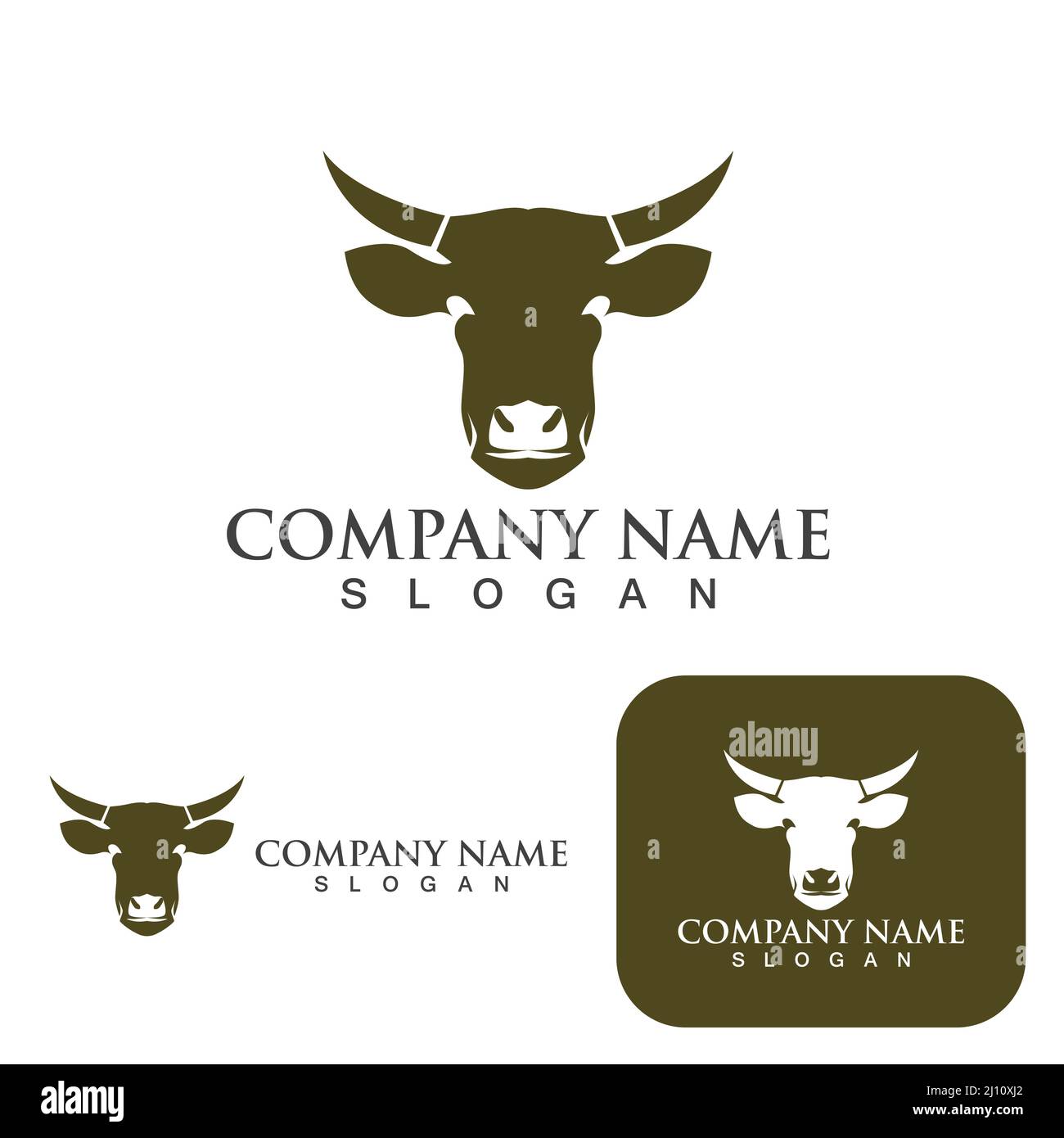 Cow head logo vector template Stock Vector Image & Art - Alamy