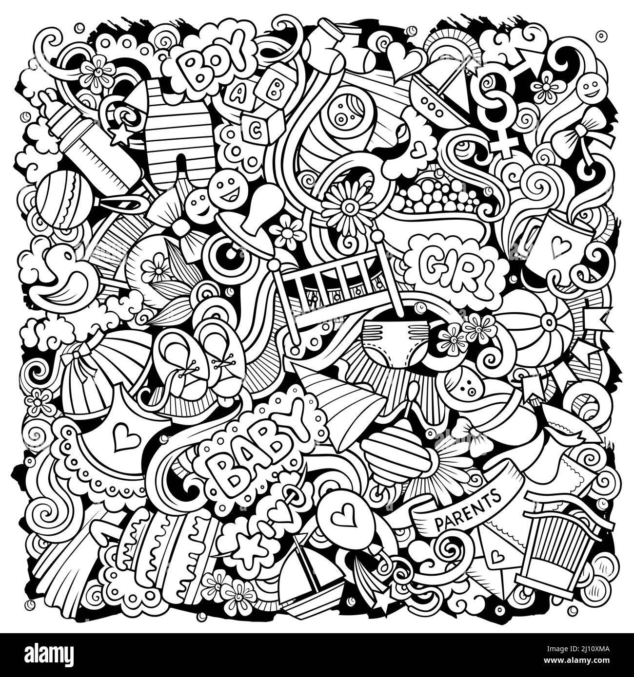 Baby wallpaper Black and White Stock Photos & Images - Alamy