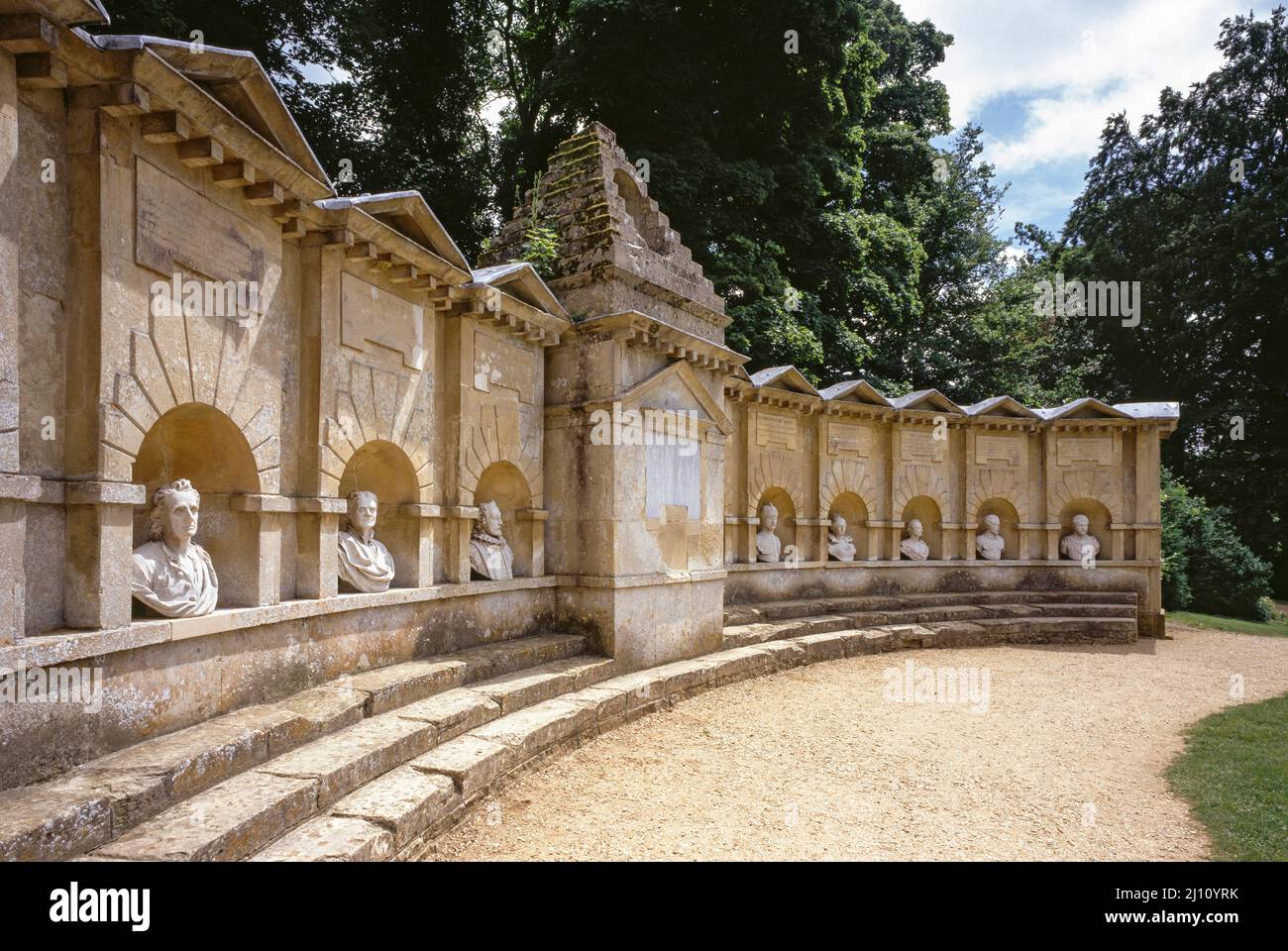 Stowe, Landschaftsgarten, Temple of British Worthies Stock Photo - Alamy