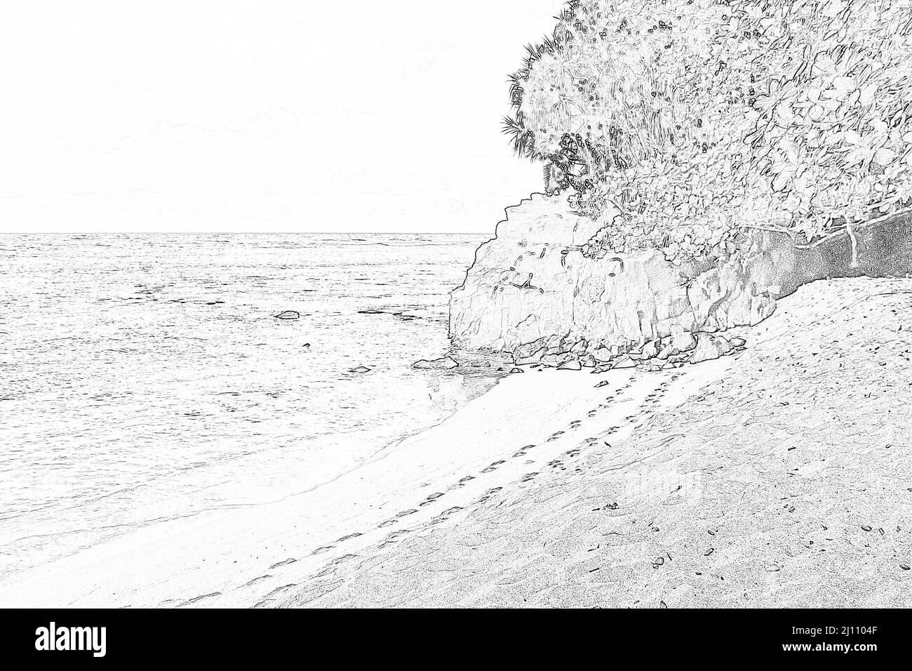 Pencil Drawings Of Beach Scenes