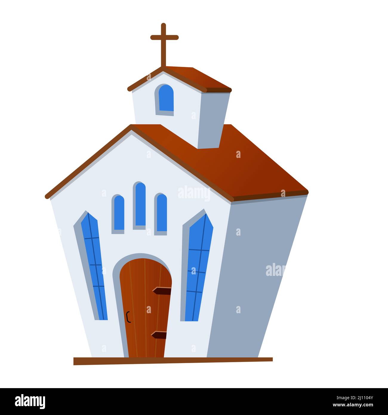Christian church - modern flat design single isolated object Stock ...
