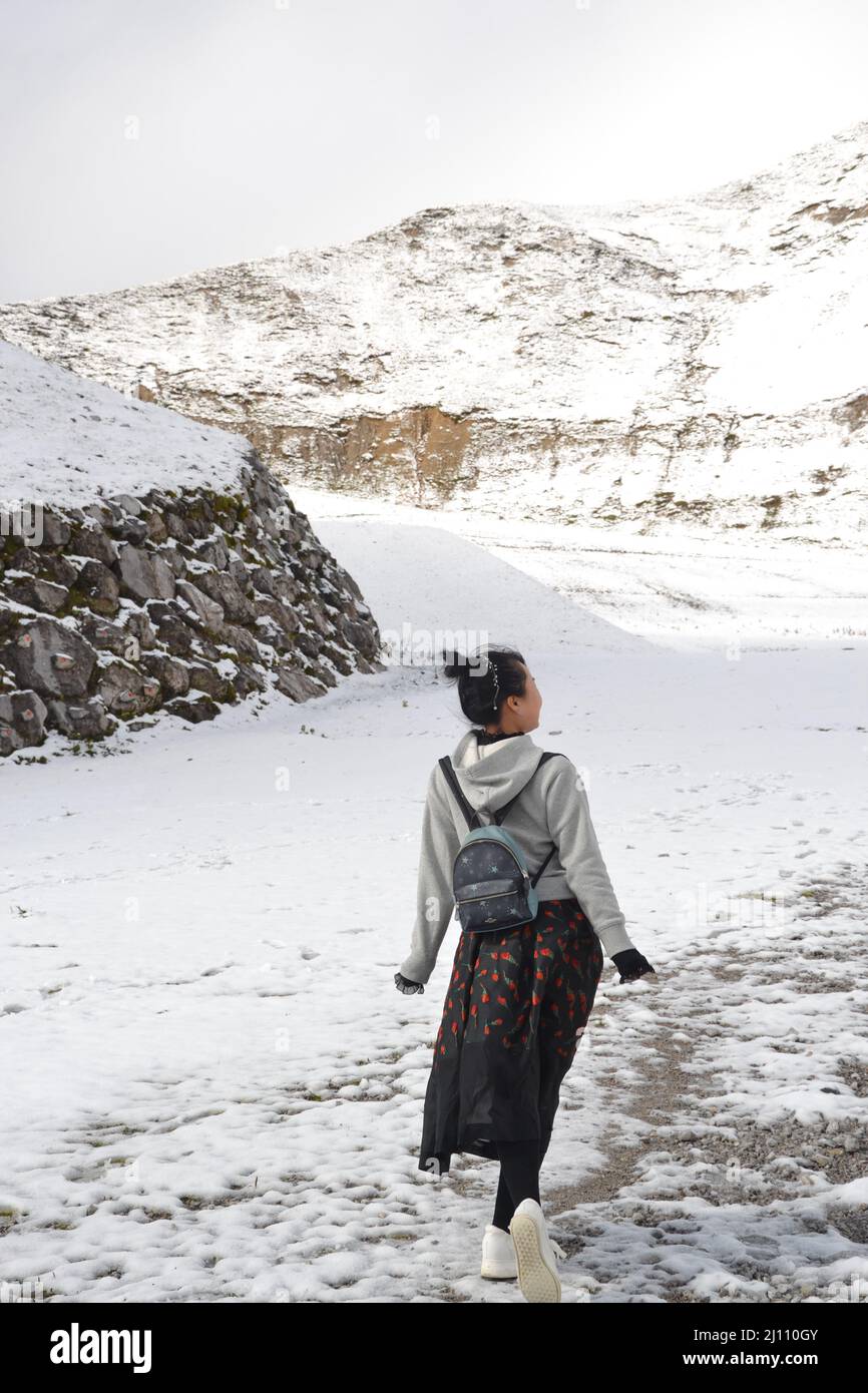 Girl in the path of Alps, Innsbruck, Austria Stock Photo - Alamy