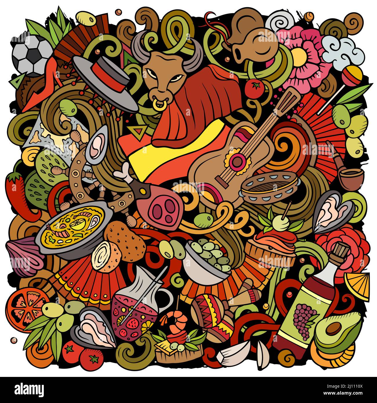 Spain cartoon vector doodles illustration Stock Vector Image & Art - Alamy