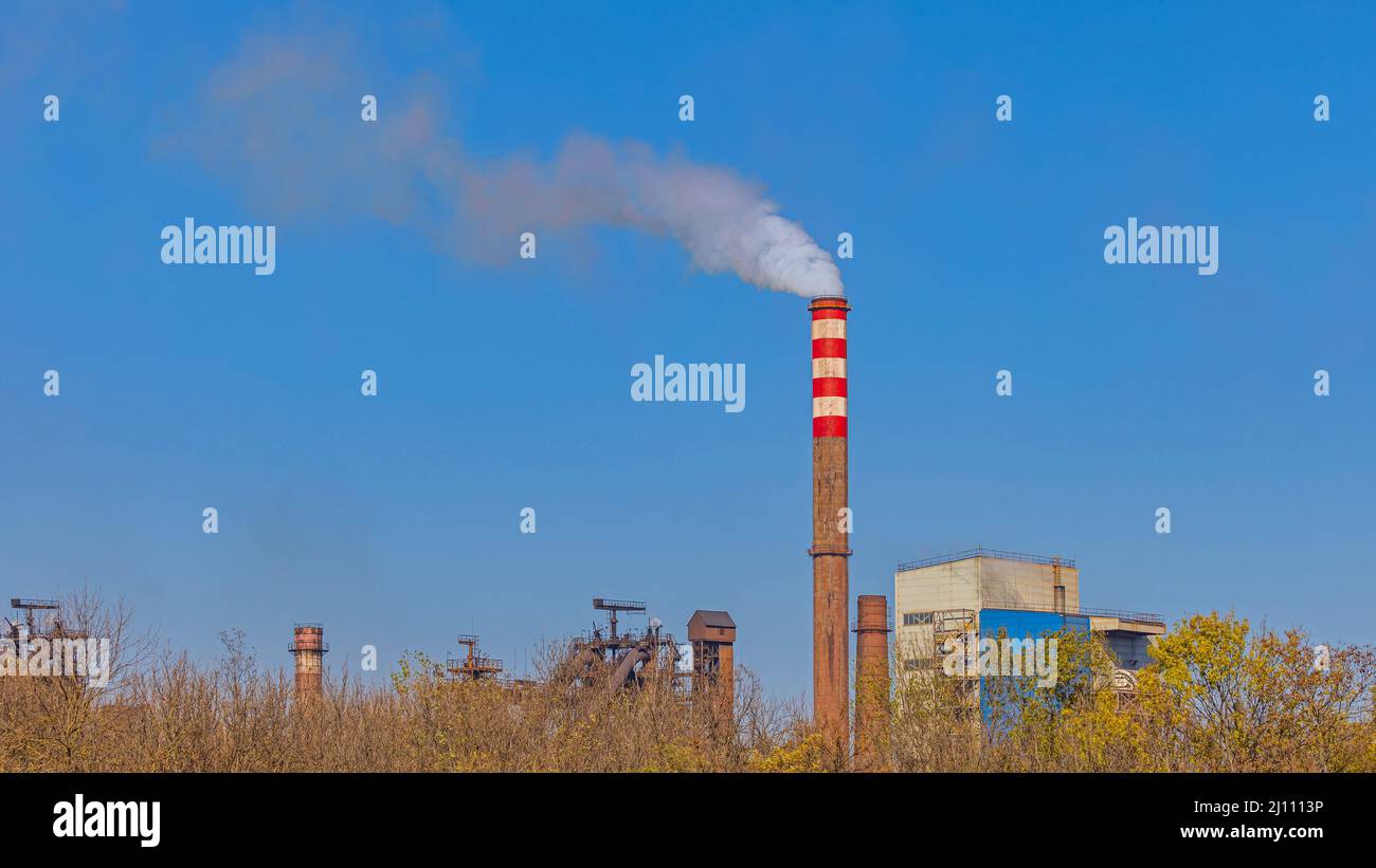 Steel Mill Factory Chimney Air Pollution Environment Problem Global ...