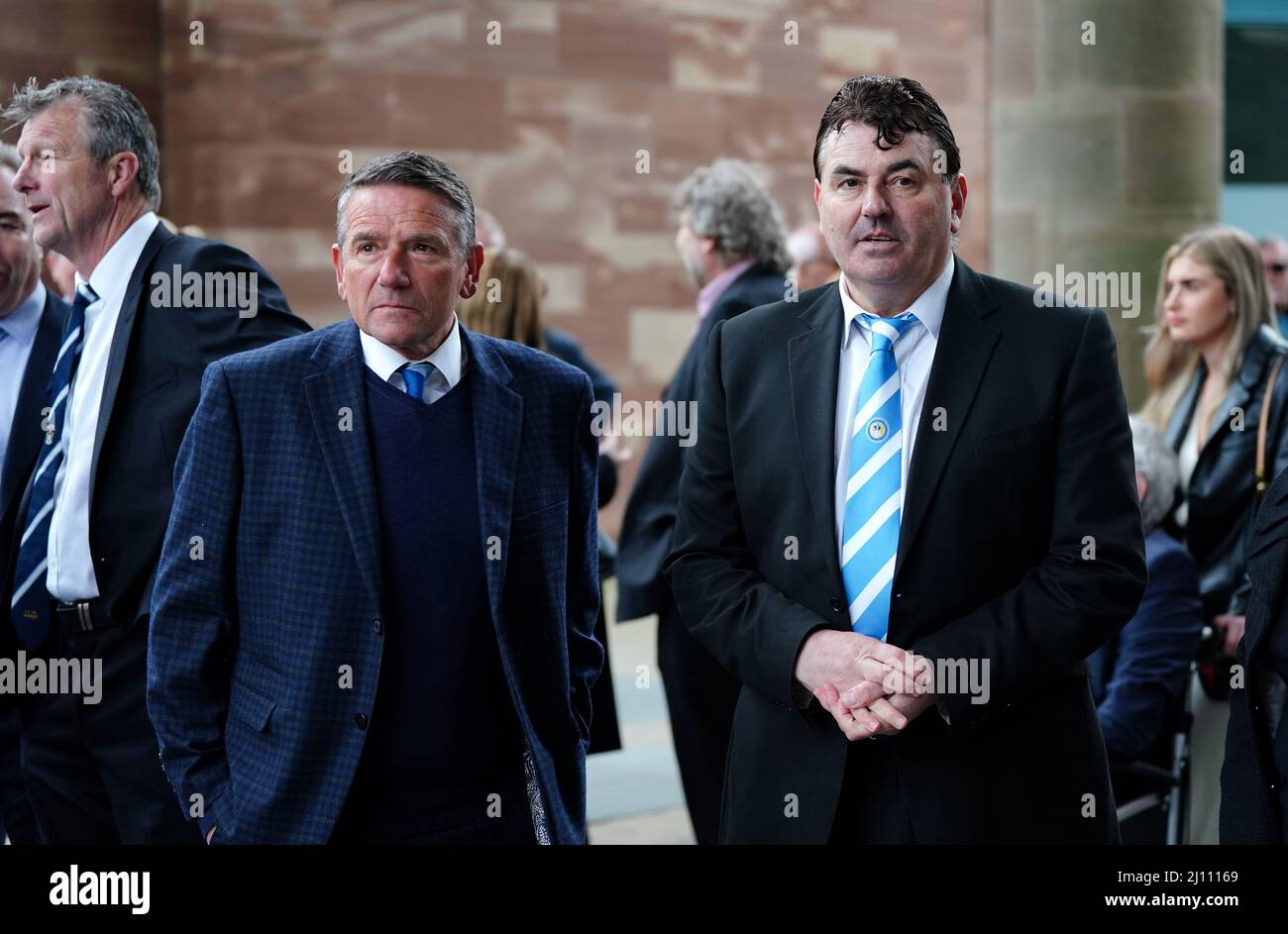 David Phillips (left) and Nick Pickering arriving for a celebration ...