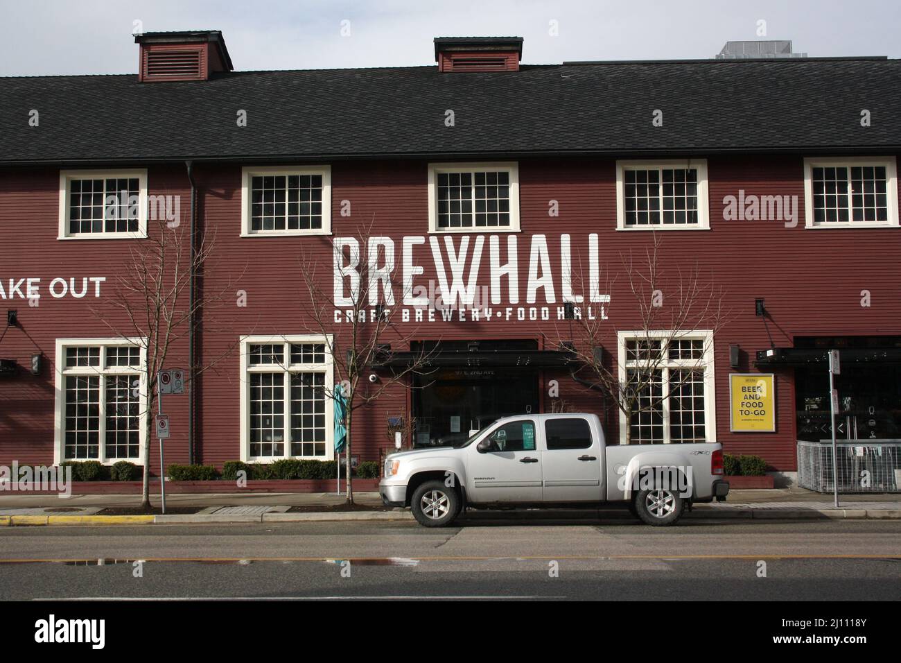 Truck parked at Brew Hall in Vancouver, British Columbia, Canada Stock ...