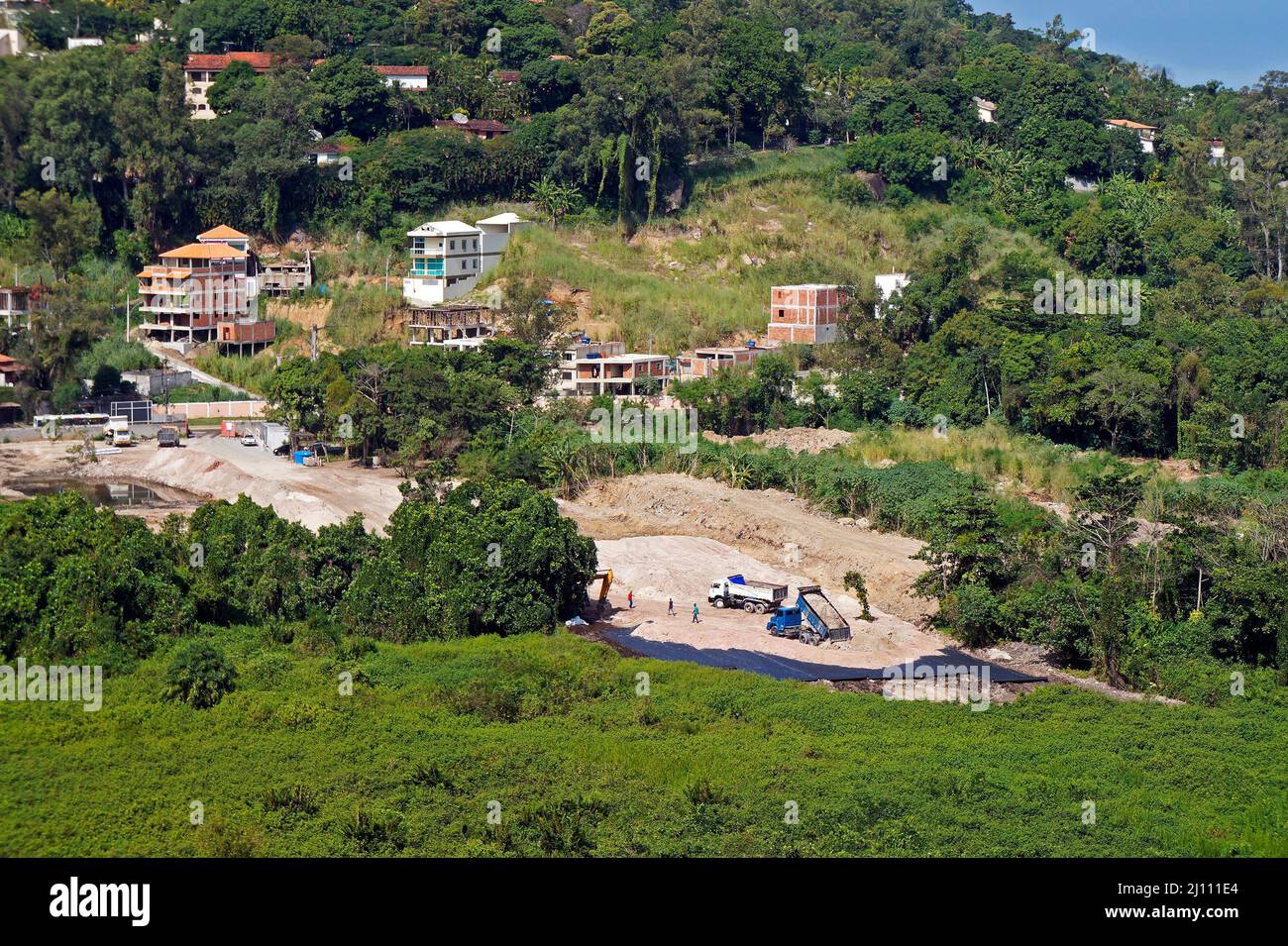 Earthmoving for building construction in Rio de Janeiro, Brazil Stock ...
