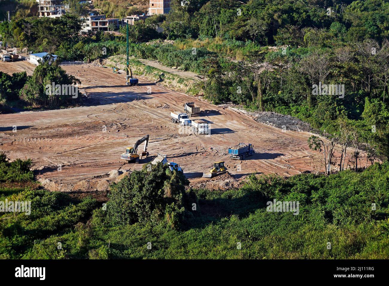Earthmoving for building construction in Rio de Janeiro, Brazil Stock ...