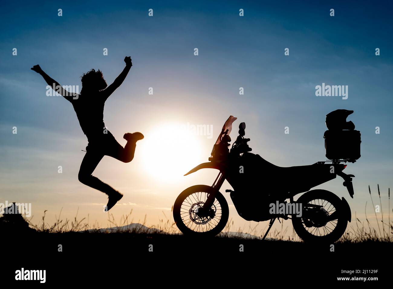 Happy motorcyclist hi-res stock photography and images - Alamy