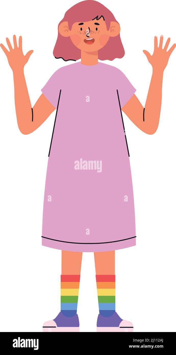 girl with socks rainbow Stock Vector Image & Art - Alamy