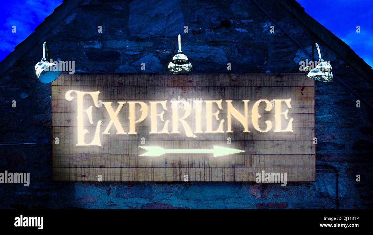 Street Sign the Direction Way to Experience Stock Photo - Alamy
