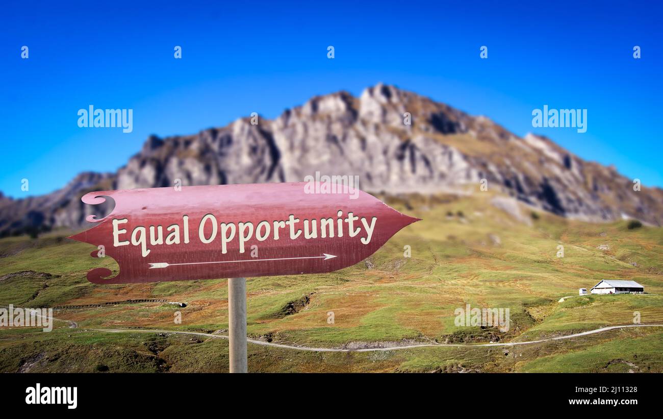 Street Sign the Direction Way to EQUAL OPPORTUNITY Stock Photo - Alamy