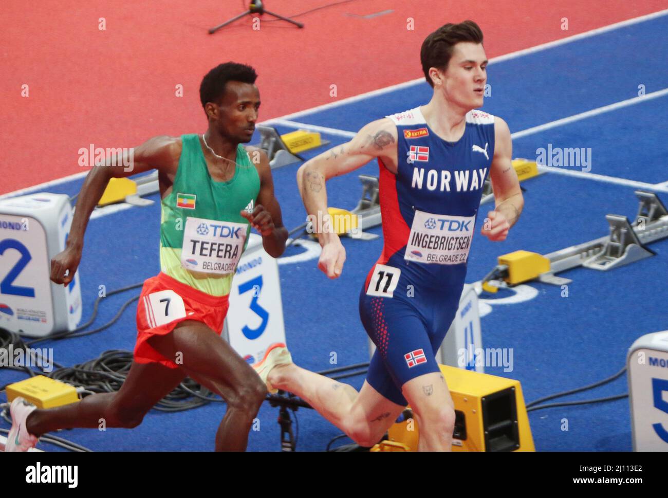 Jakob INGEBRIGTSEN of Norway and Samuel TEFERA of Ethiopia, Final 1500M ...