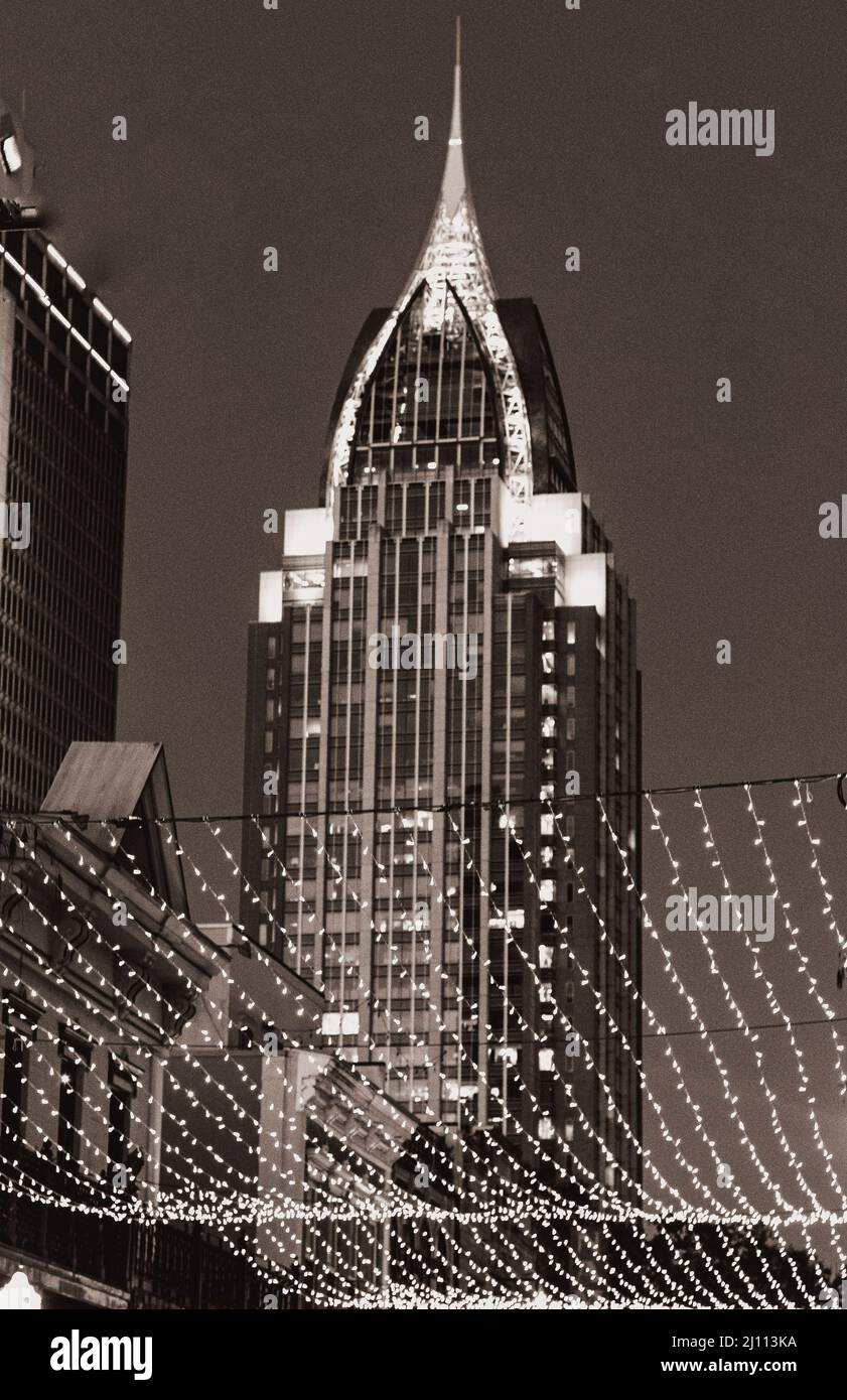 Grayscale of the famous RSA tower in Alabama Stock Photo - Alamy
