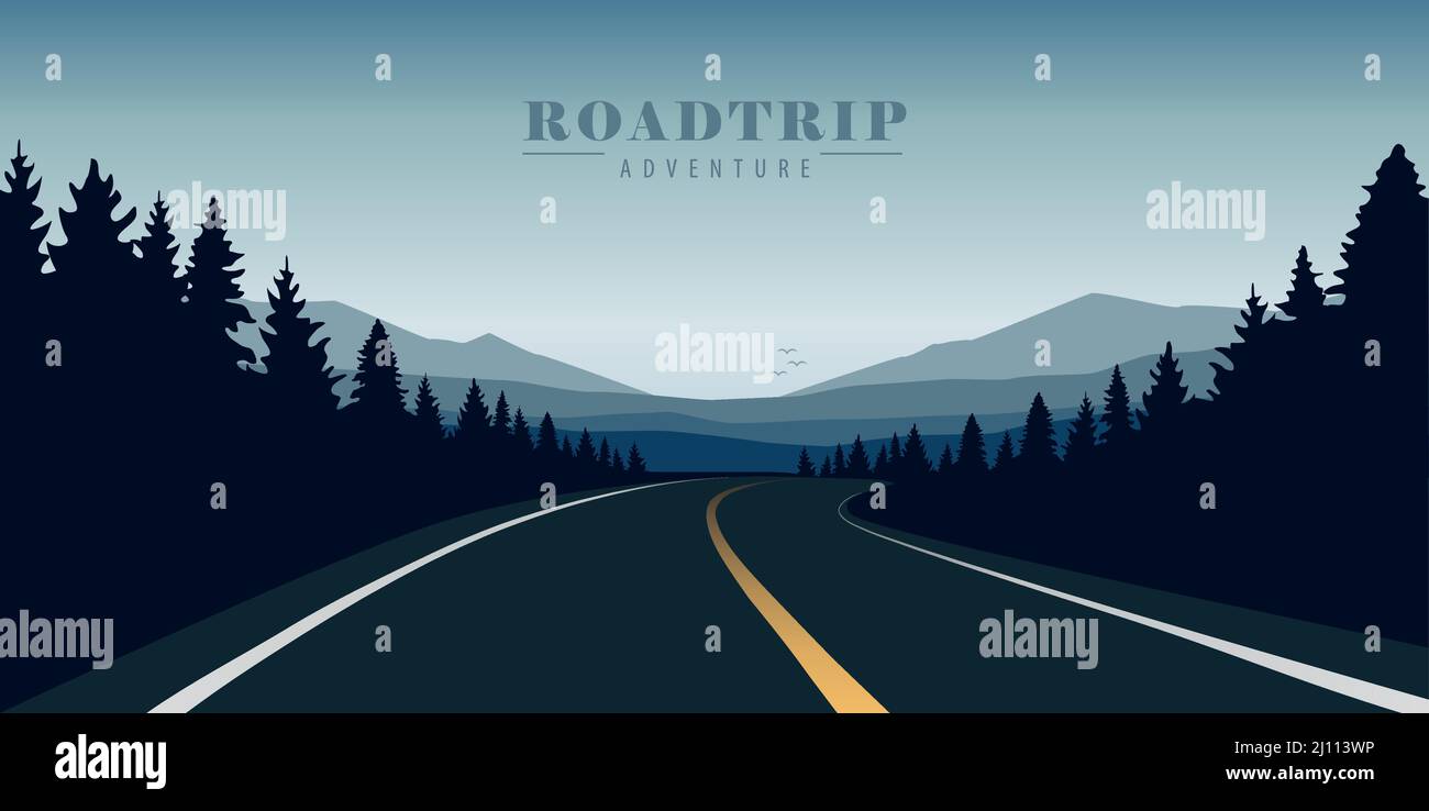 Sunrise on road car Stock Vector Images - Alamy