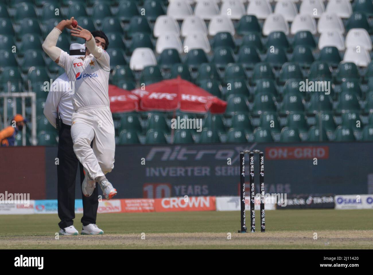 Lahore, Pakistan. 21st Mar, 2022. Australia's Batsman plays a shot ...