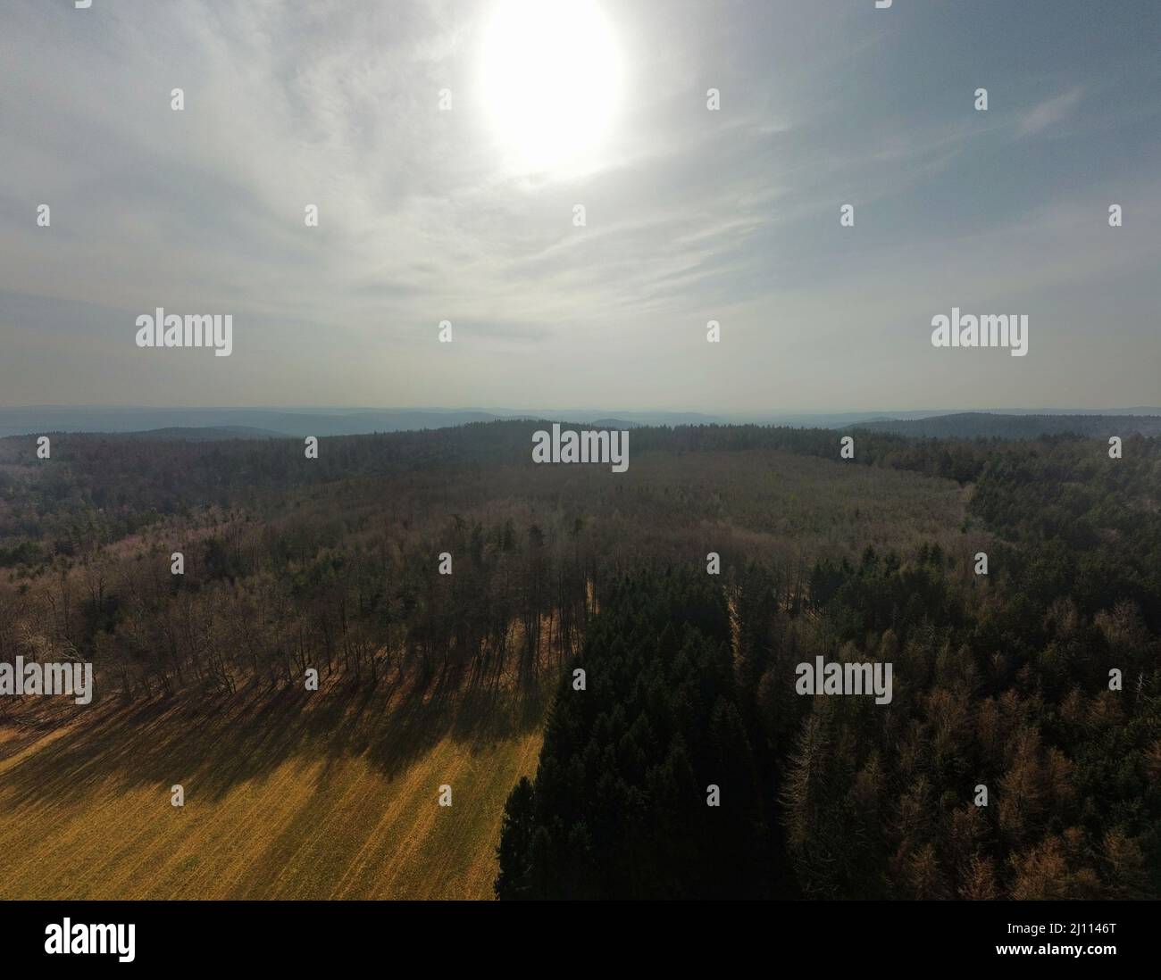 Panoramic view Spessart Germany drone view perspective Stock Photo - Alamy