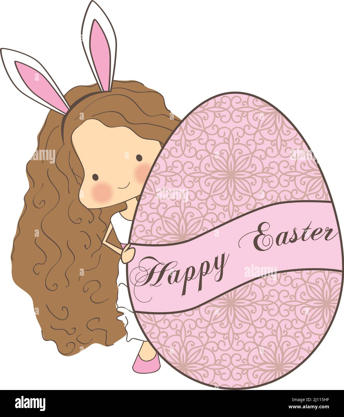 Easter bunny baby girl Stock Vector Image & Art - Alamy