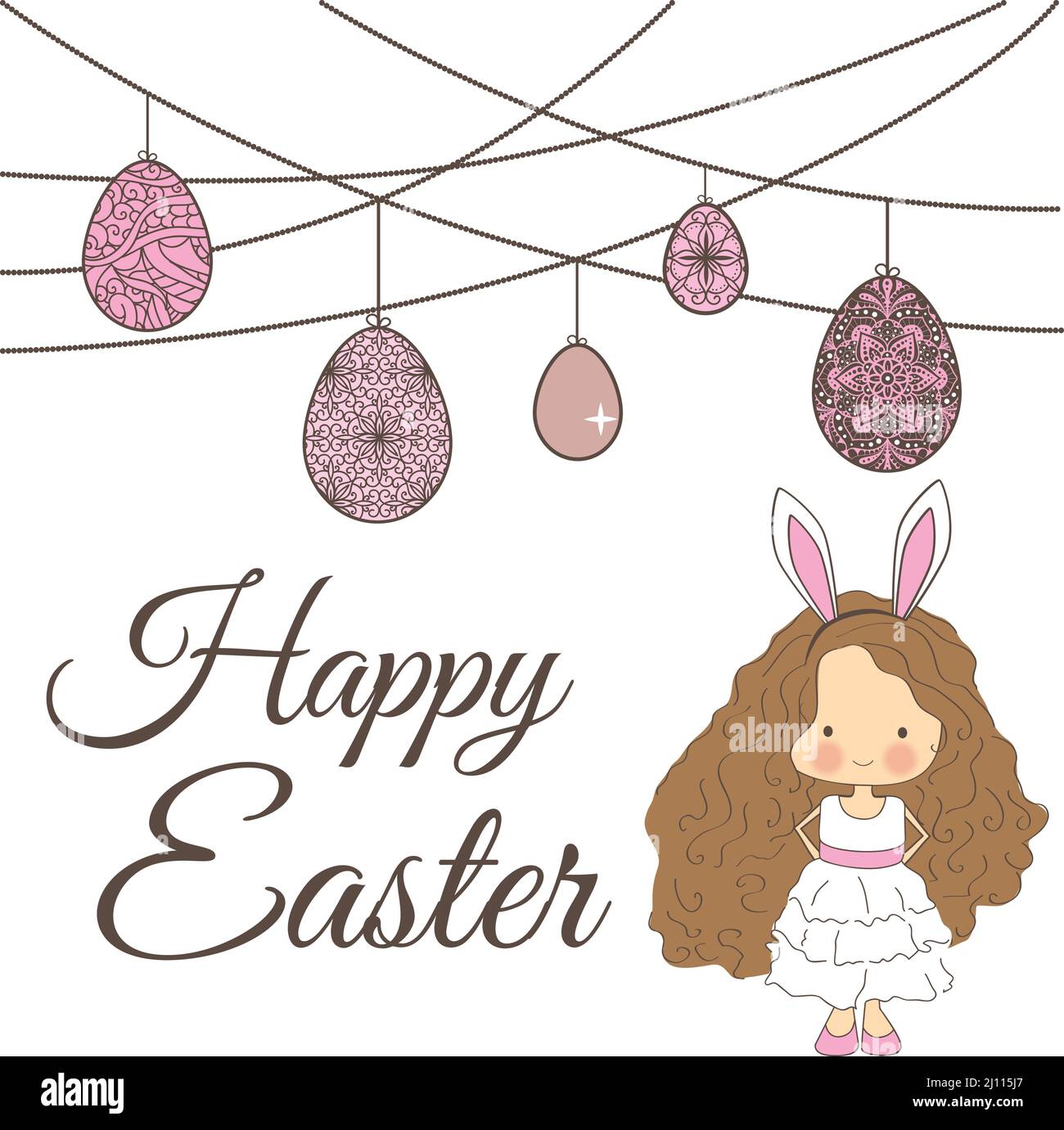 Easter bunny baby girl Stock Vector Image & Art - Alamy