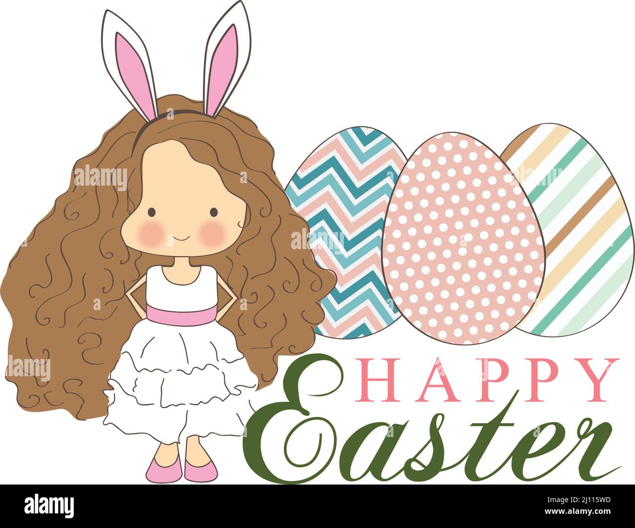 Easter bunny baby girl Stock Vector Image & Art - Alamy