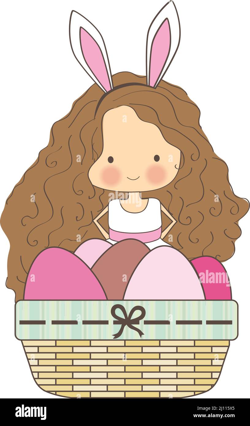 Easter bunny baby girl Stock Vector Image & Art - Alamy