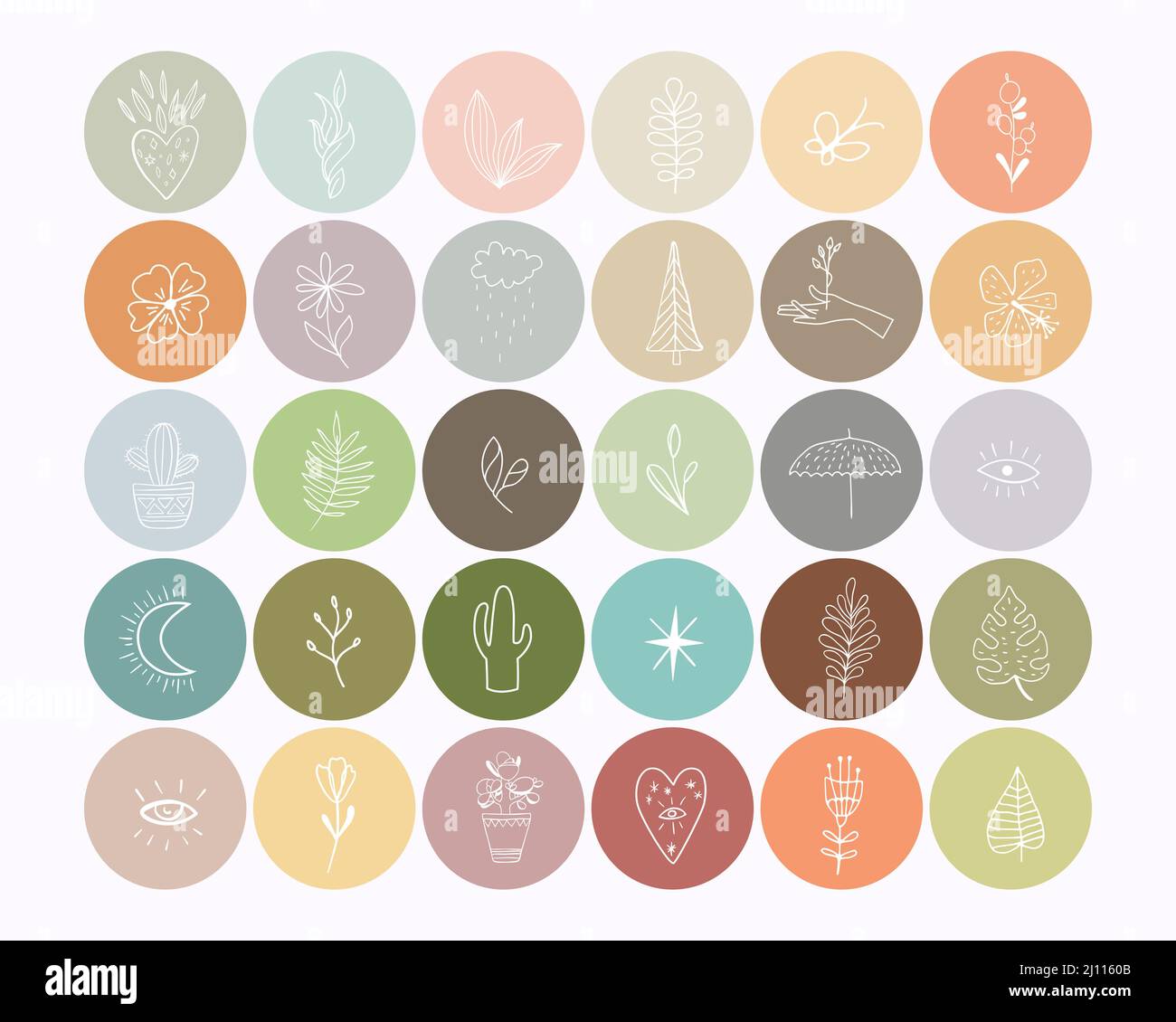 Boho minimal highlights cover icon set. Vector Stock Vector Image & Art ...