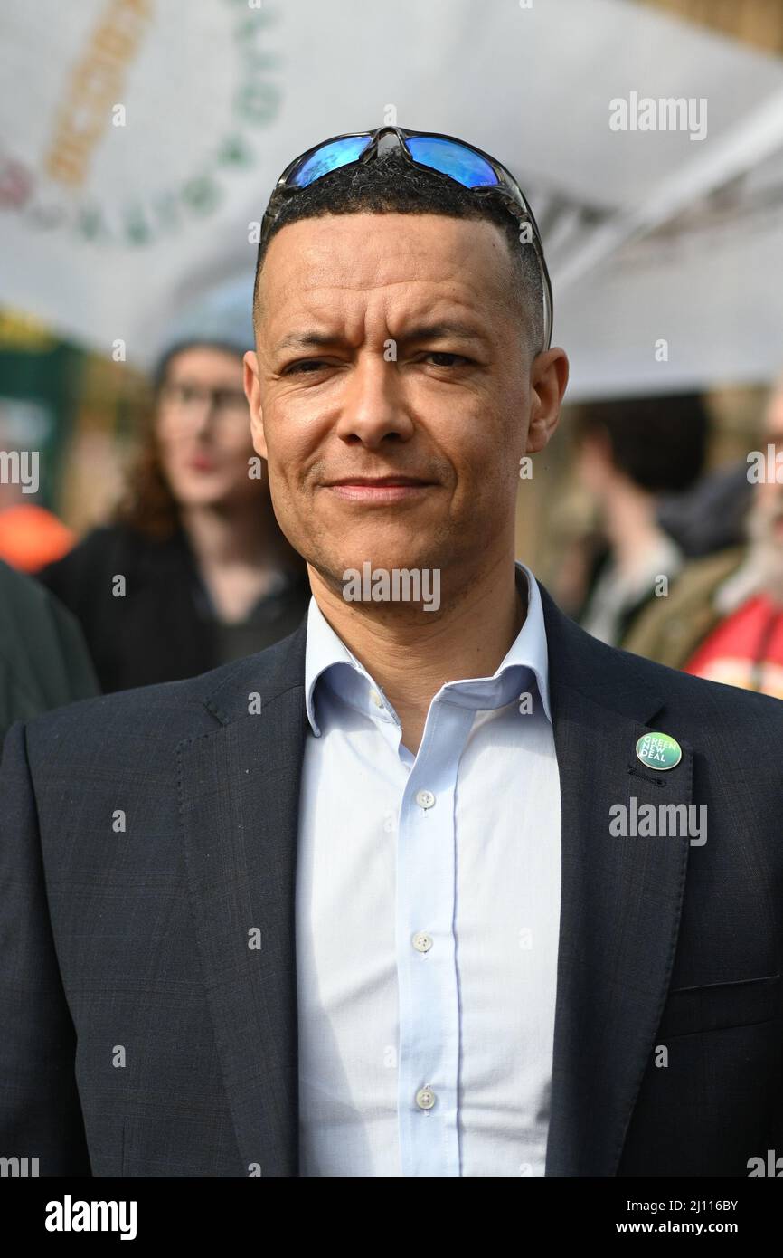 London, UK. 21 March 2022. Clive Lewis attends Union coalition protests ...