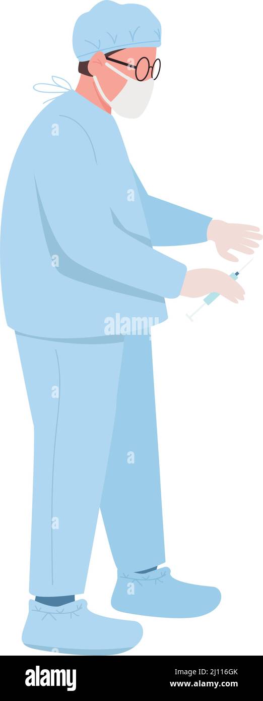 General surgeon semi flat color vector character Stock Vector Image ...