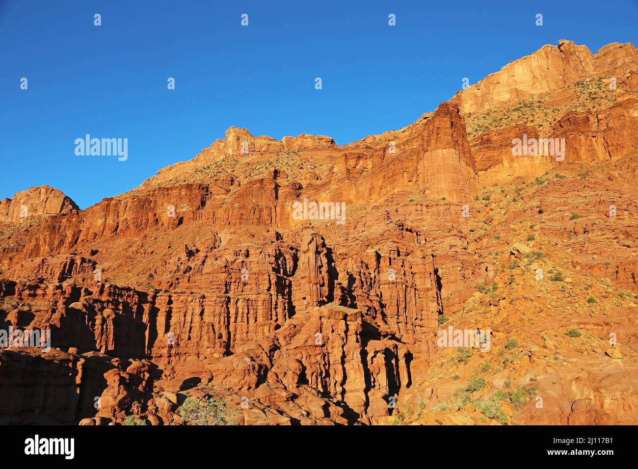 Golden cliffs at golden hour - Utah Stock Photo - Alamy
