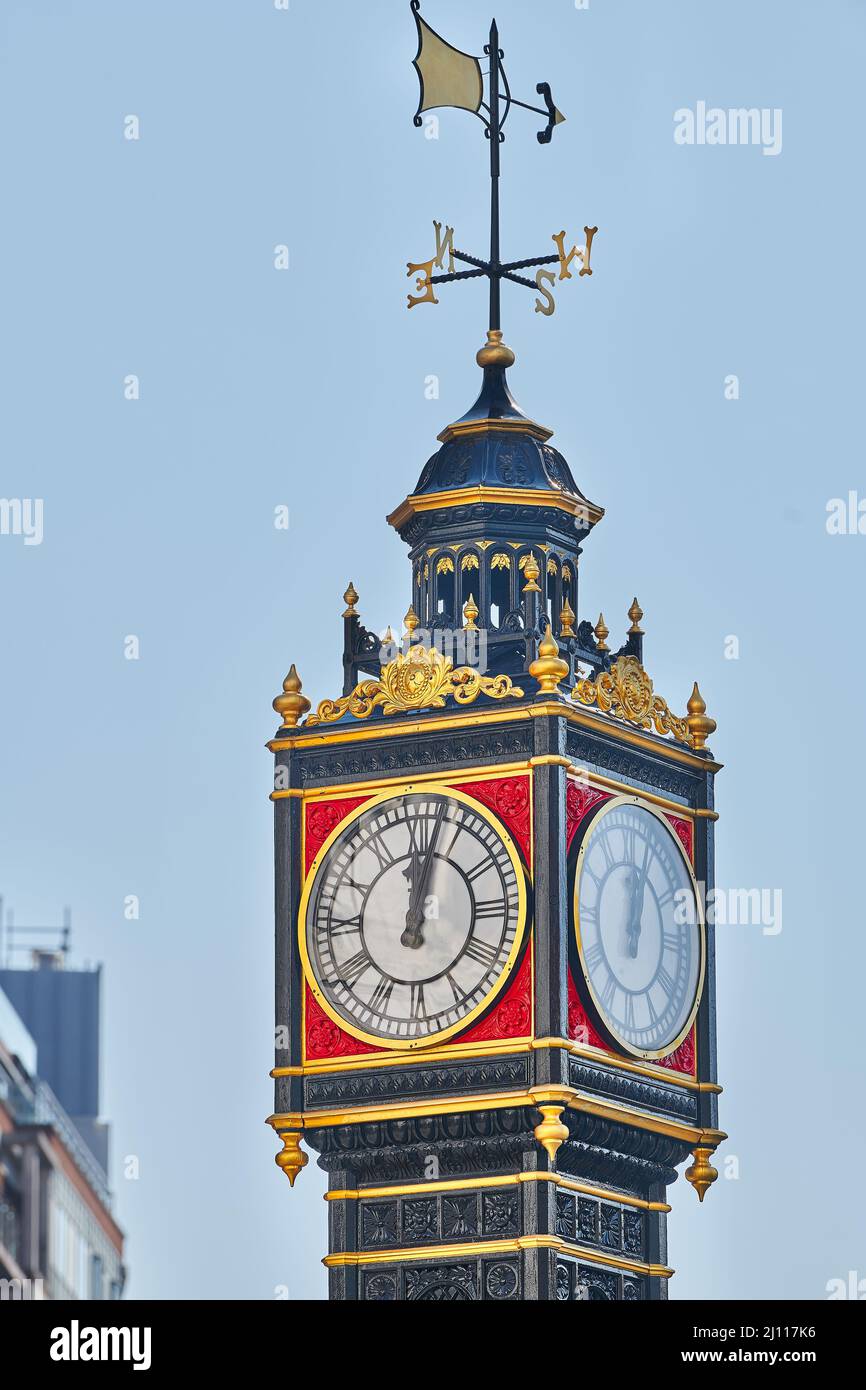 Little Ben, a victorian miniature clock tower with weather vane ...