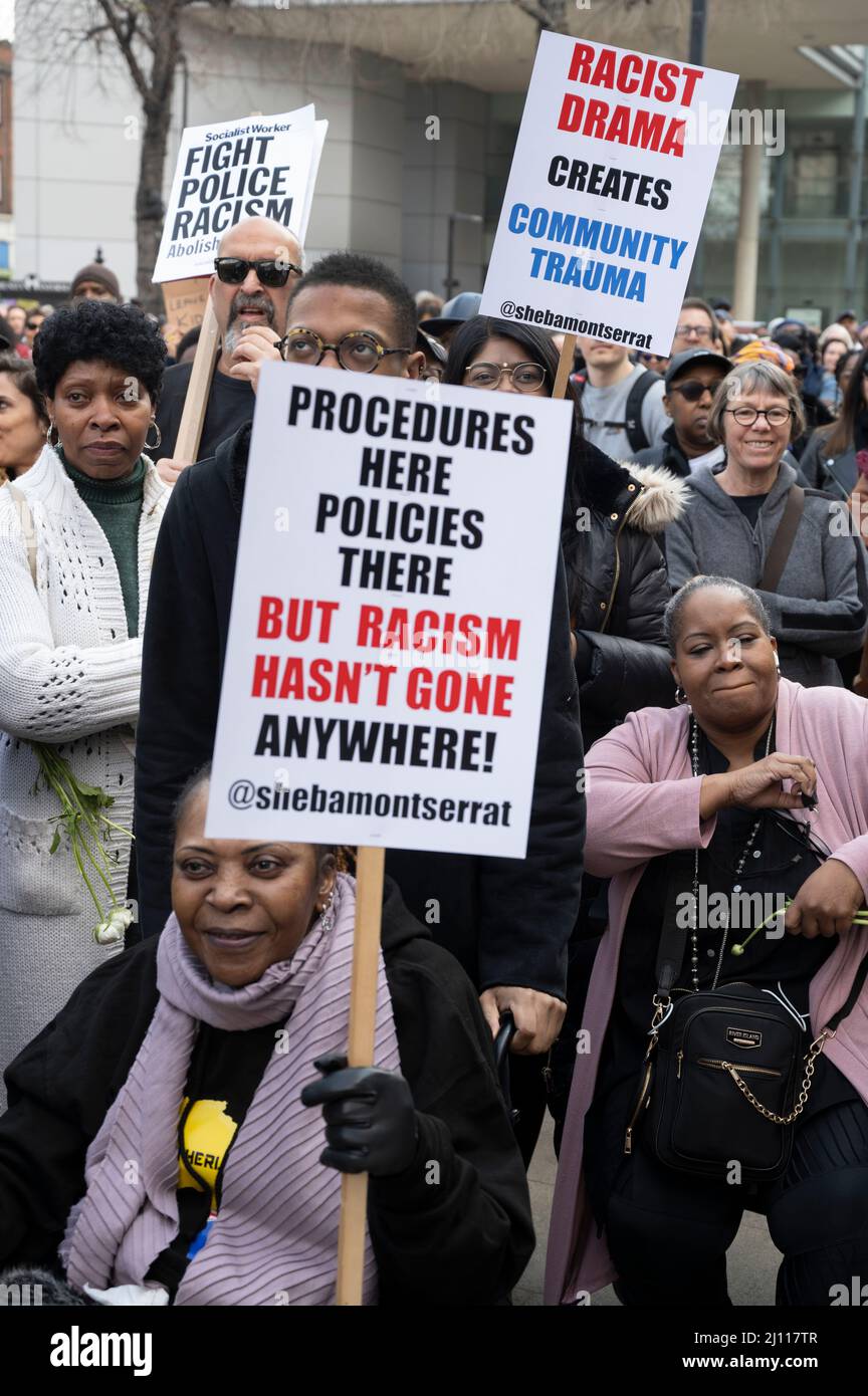 On March20th 2022 hundreds of protesters attend a rally in front of ...