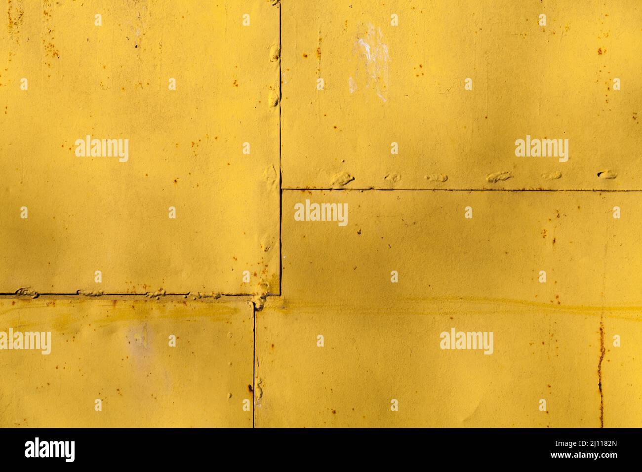 Yellow metal wall texture with welds, front view, background photo ...