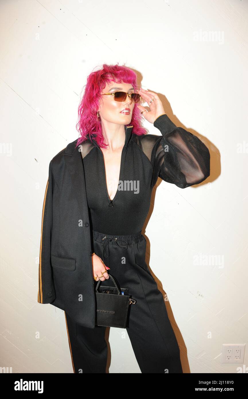 Model Cait Ryan in New York City, photos by Nadja Sayej Stock Photo - Alamy