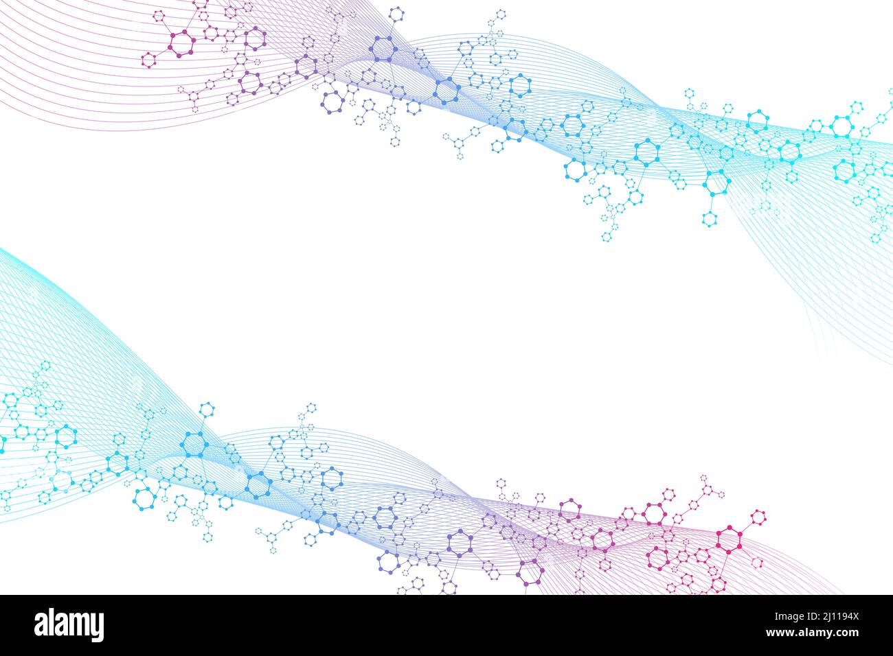 Science network pattern, connecting lines and dots. Technology hexagons ...