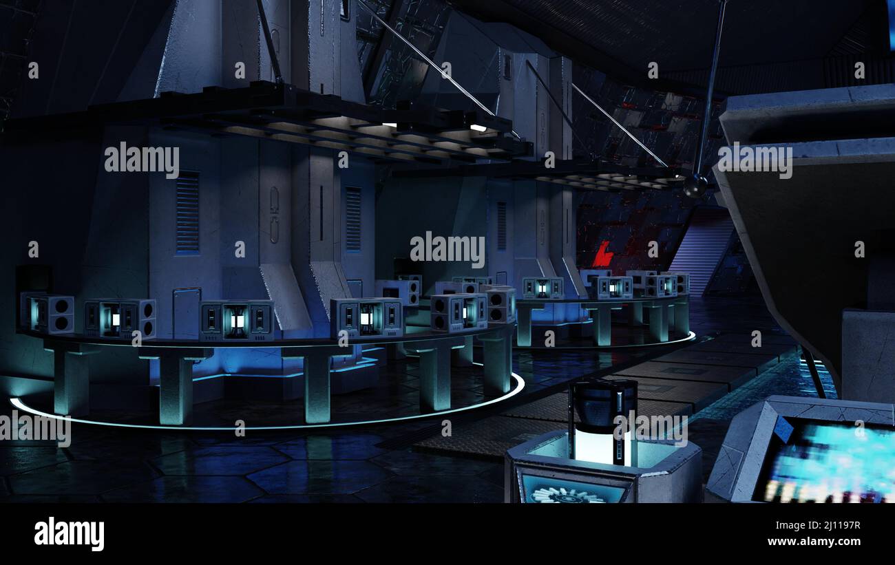 3D-illustration of an alien room and labaratory Stock Photo - Alamy