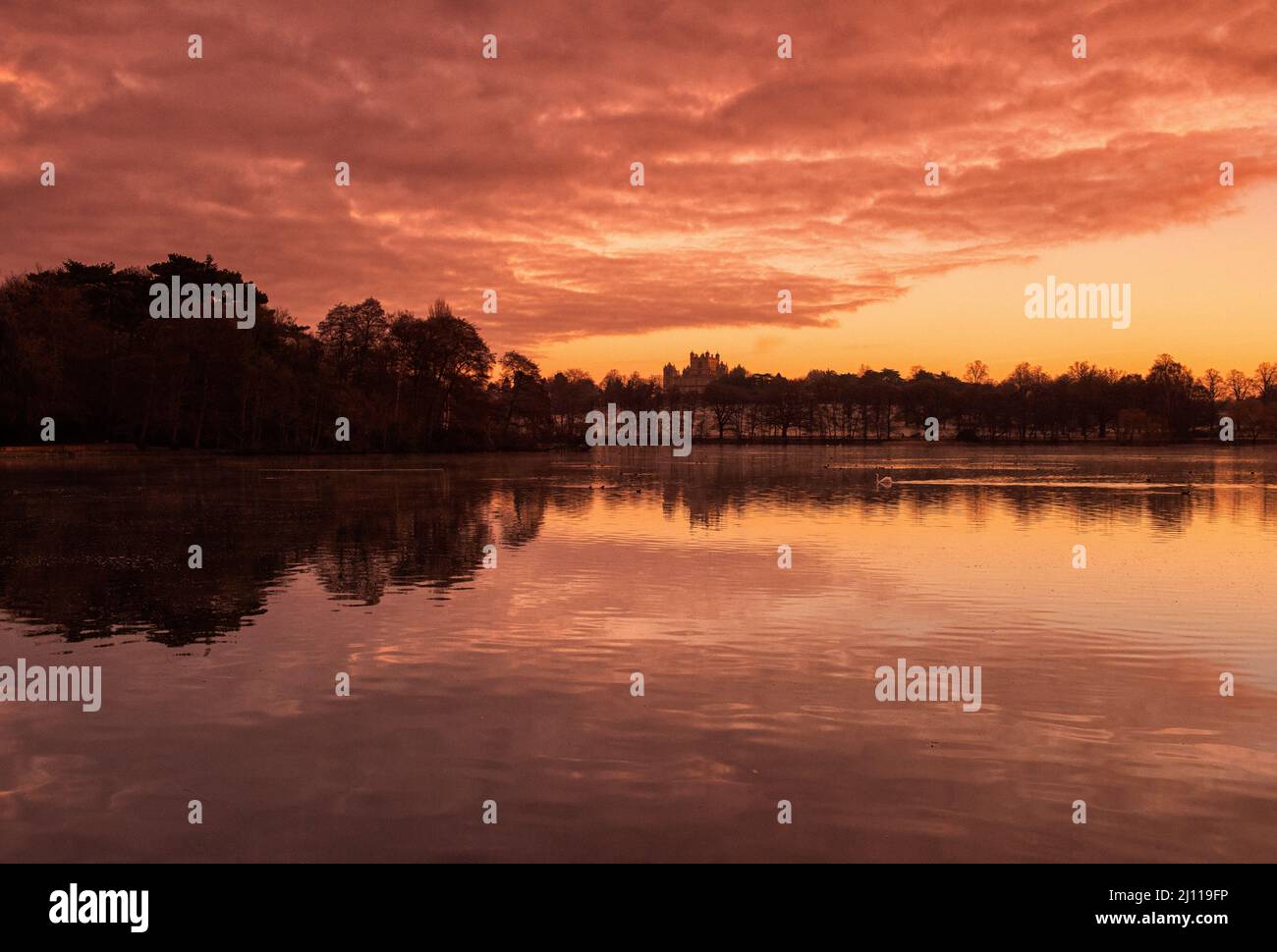 Sunrise at Wollaton Park in Nottingham, Nottinghamshire England UK ...