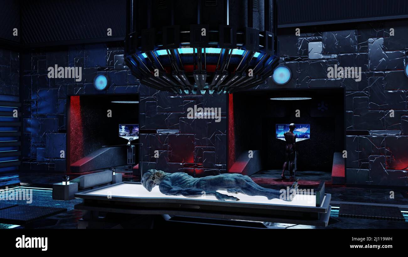 3D-illustration of an alien room and labaratory Stock Photo - Alamy