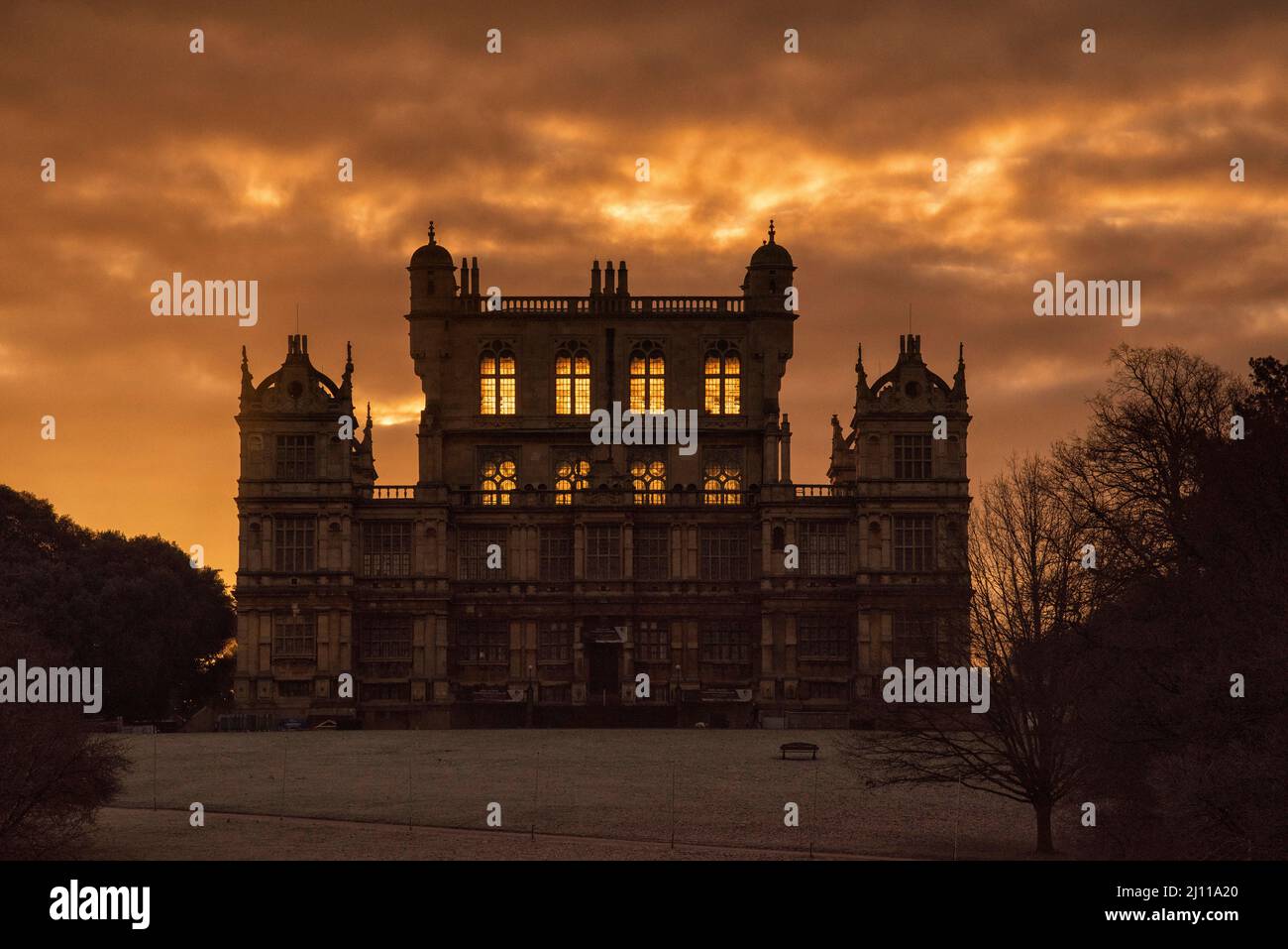Sunrise at Wollaton Park in Nottingham, Nottinghamshire England UK ...