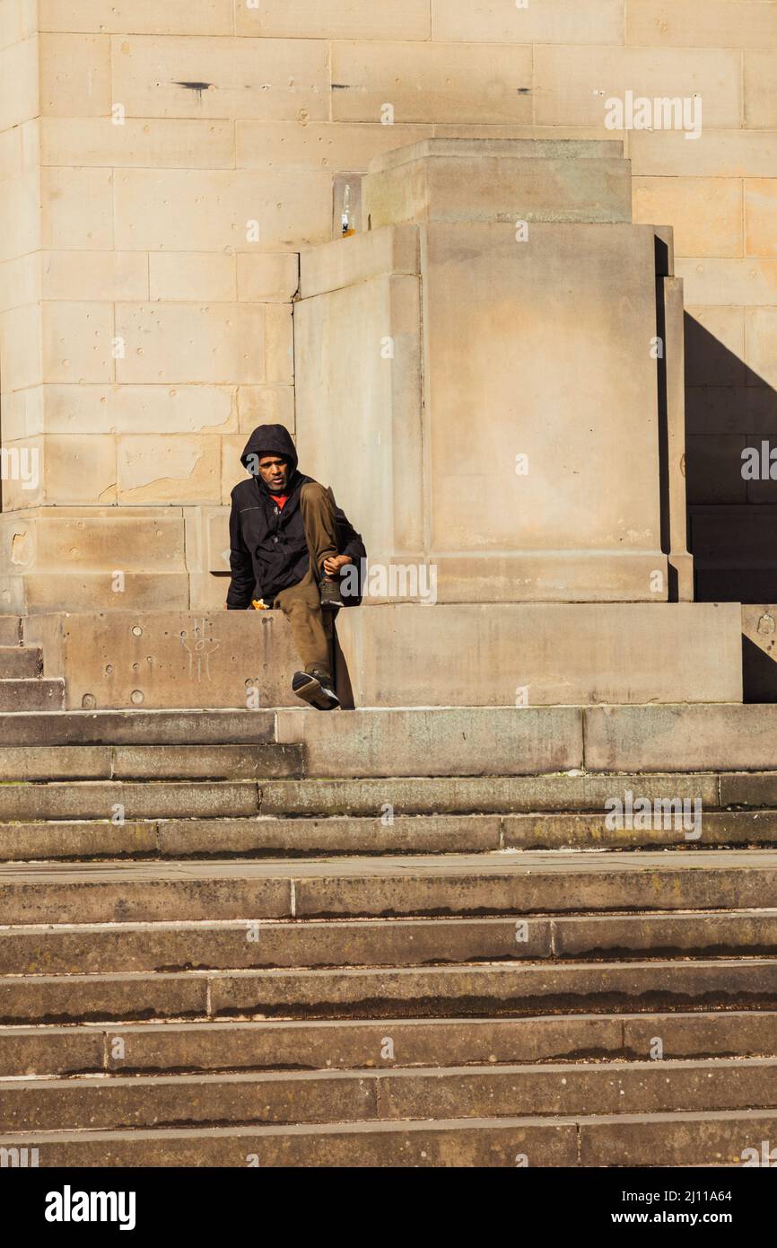 Sat on steps hi-res stock photography and images - Alamy