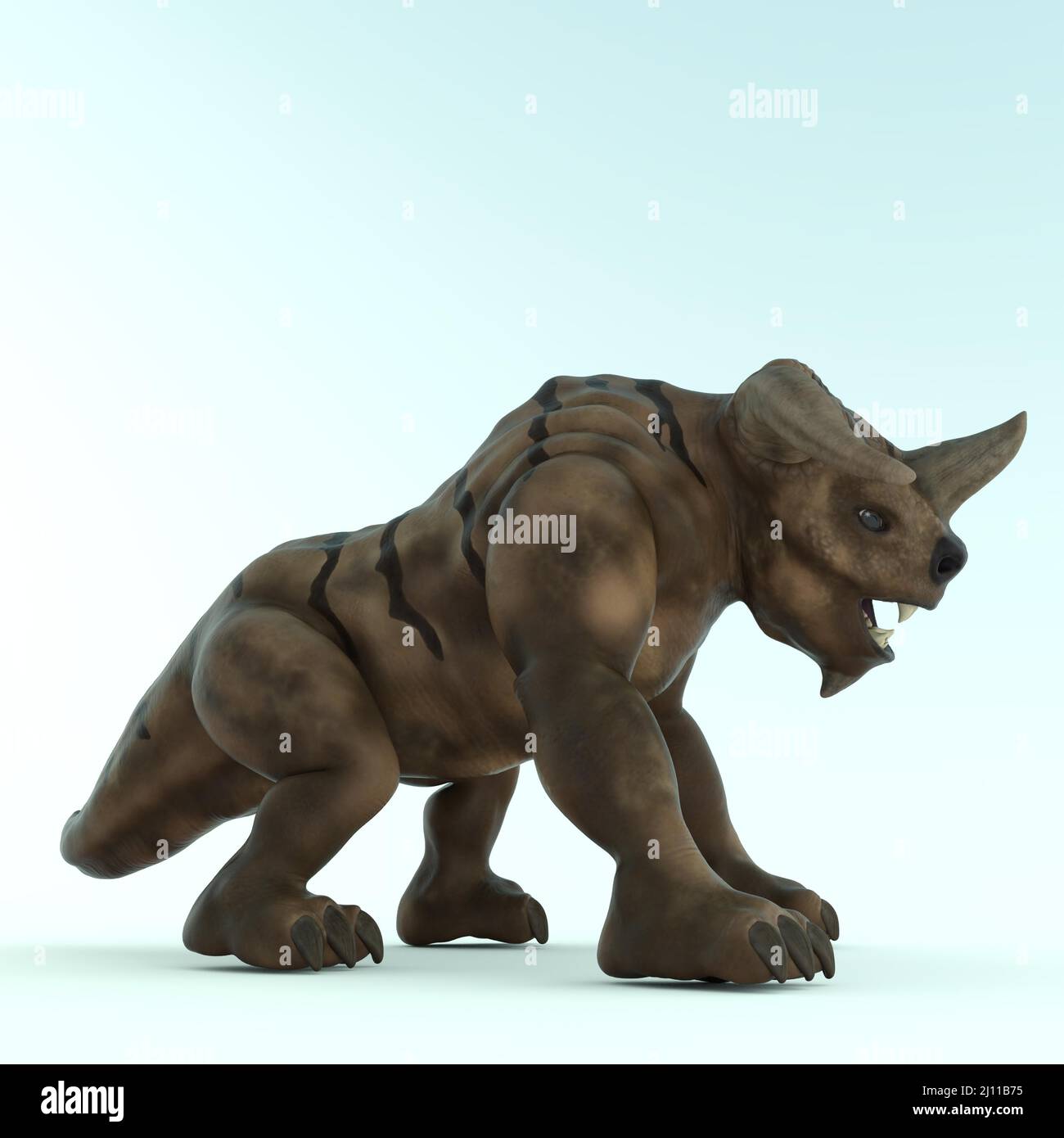 3d-illustration of an isolated alien bull Stock Photo - Alamy