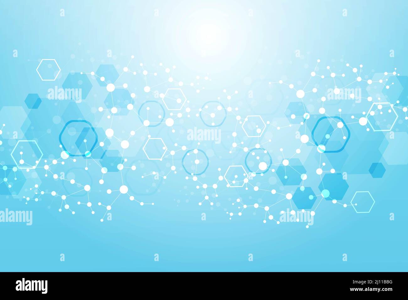 Hexagonal abstract background. Big Data Visualization. Global network ...