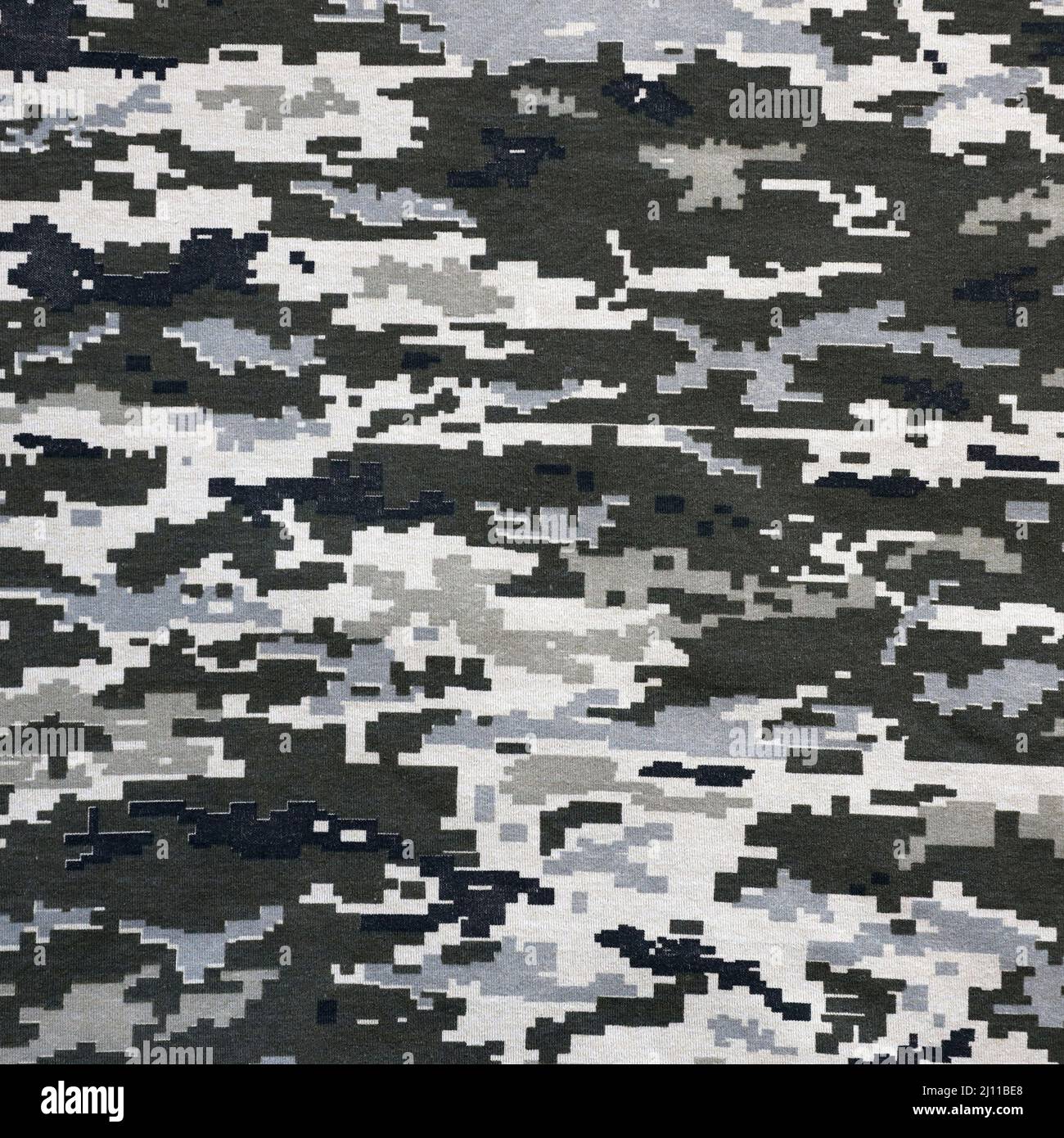 Fabric with texture of Ukrainian military pixeled camouflage. Cloth ...