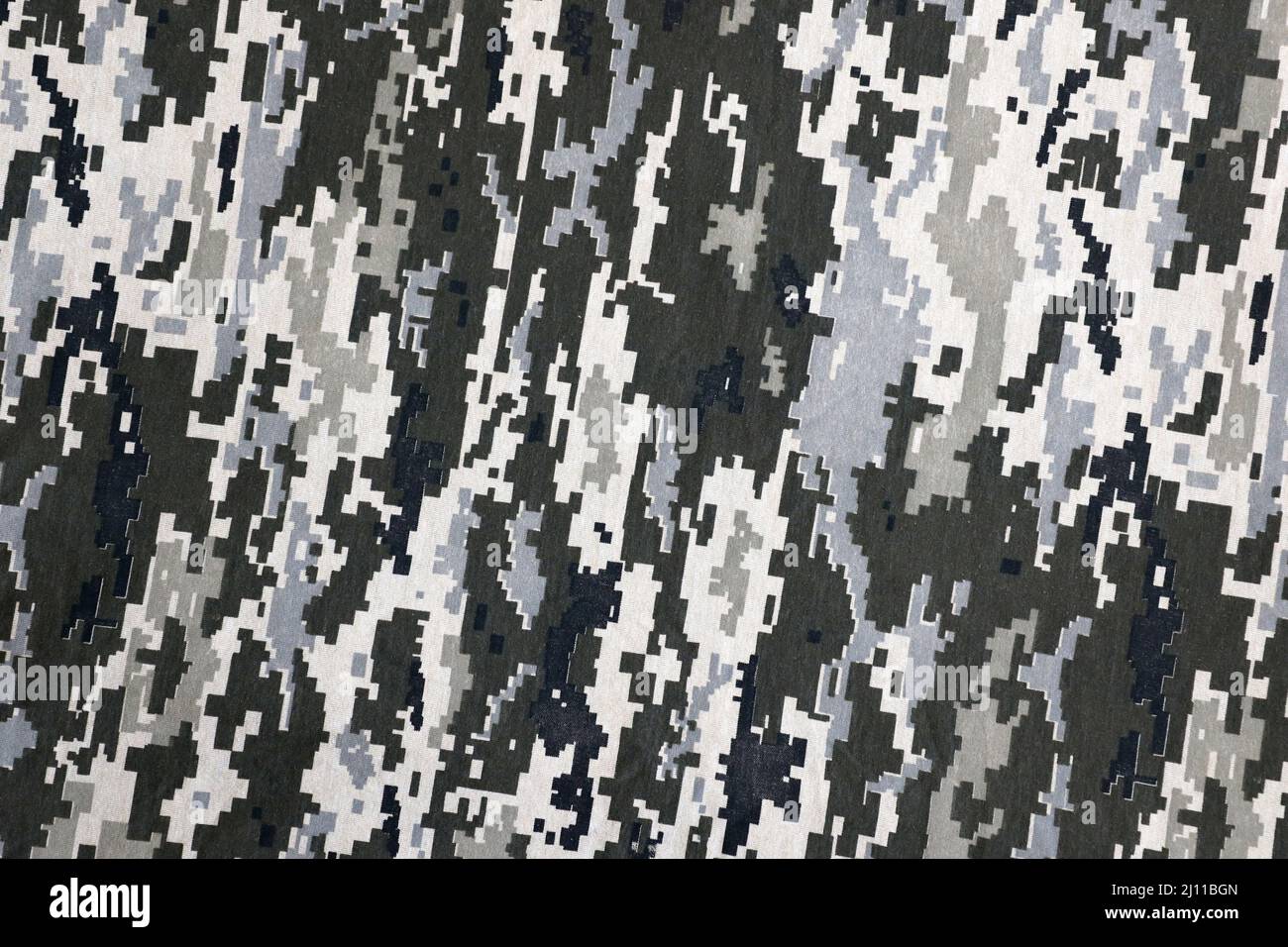 Fabric with texture of Ukrainian military pixeled camouflage. Cloth ...