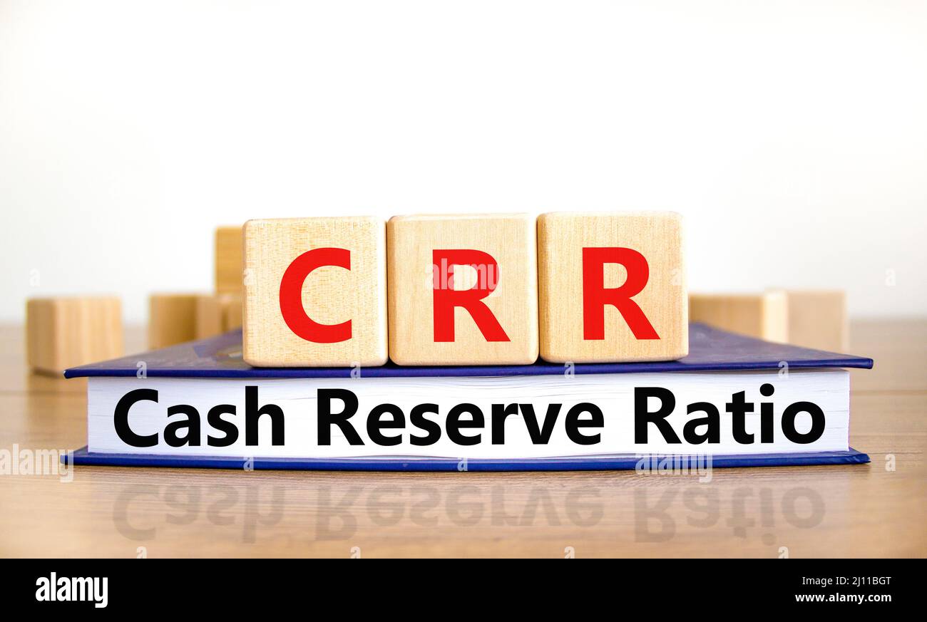 CRR cash reserve ratio symbol. Concept words CRR cash reserve ratio on ...