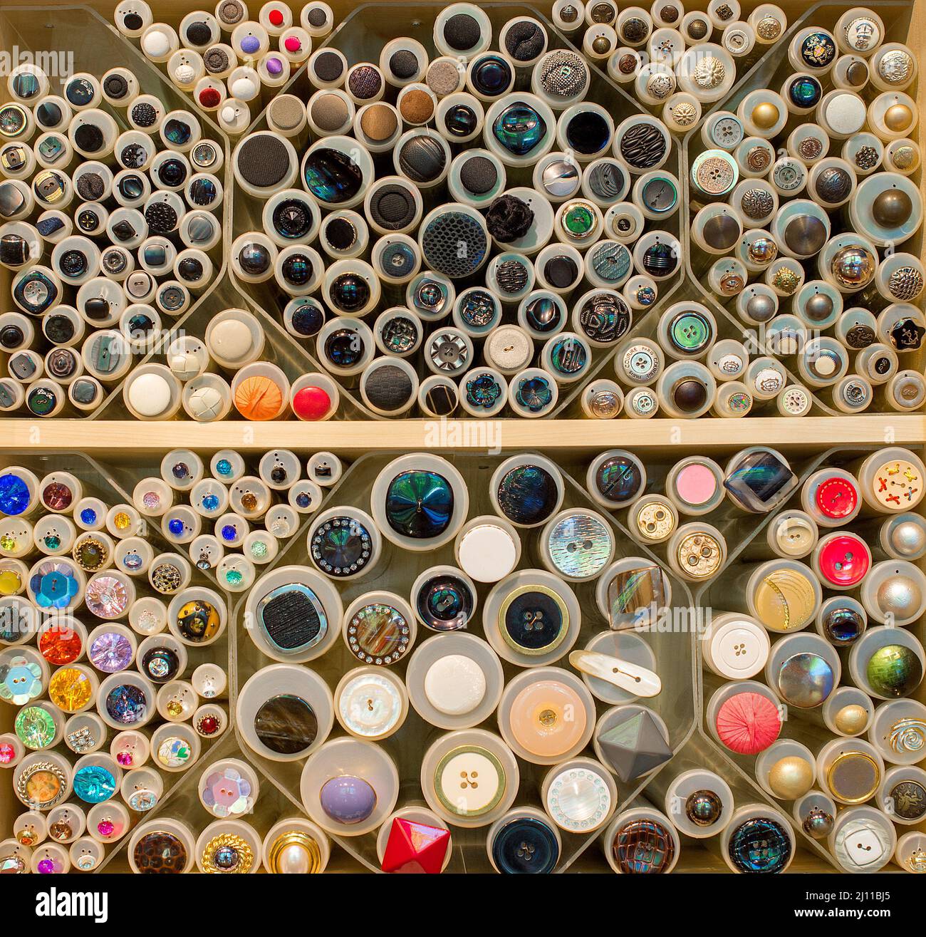 Photo of buttons in a store Stock Photo - Alamy