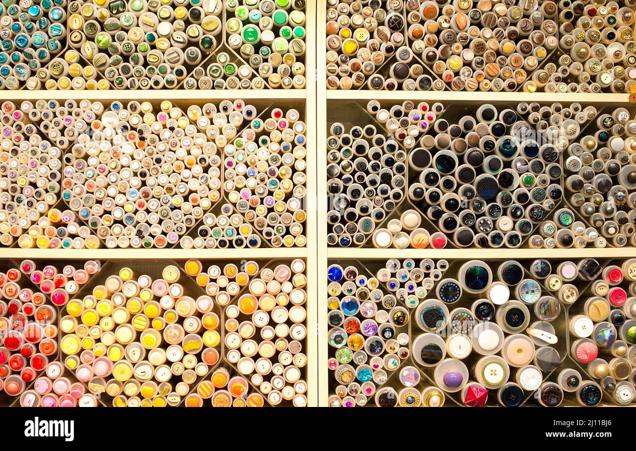 Photo of buttons in a store Stock Photo - Alamy